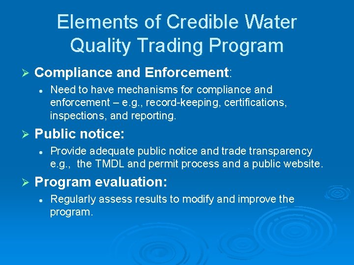 Water Quality Trading Claire Schary Water Quality Trading