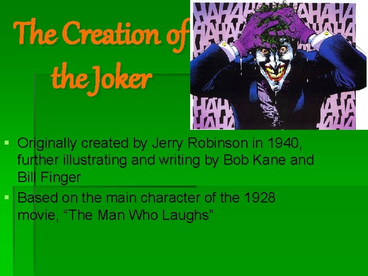 Why so serious A portrait of The Joker