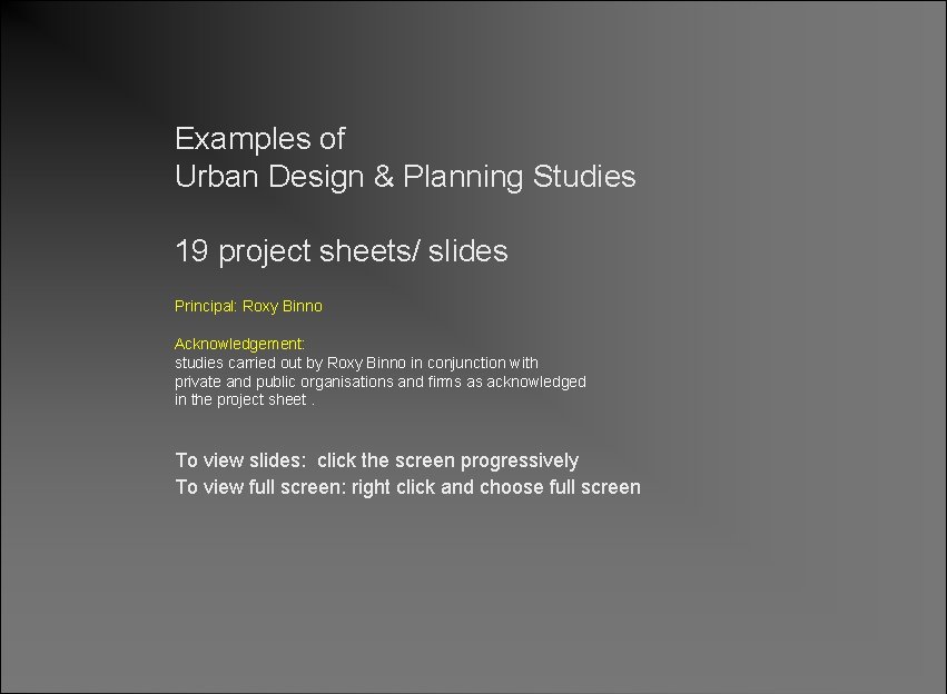 Examples of Urban Design Planning Studies 19 project
