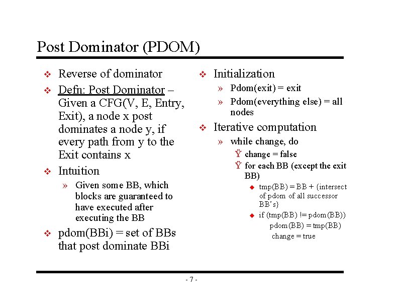 EECS 583 Class 2 Control Flow Analysis University