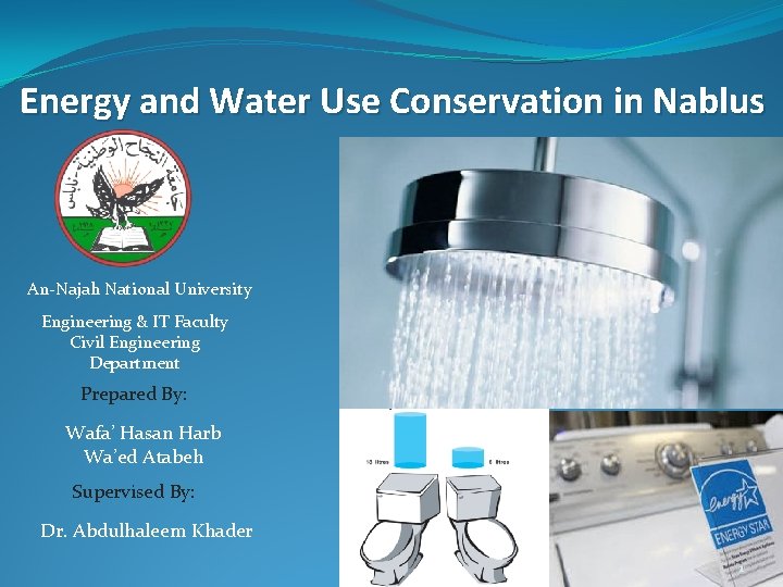 Energy and Water Use Conservation in Nablus AnNajah