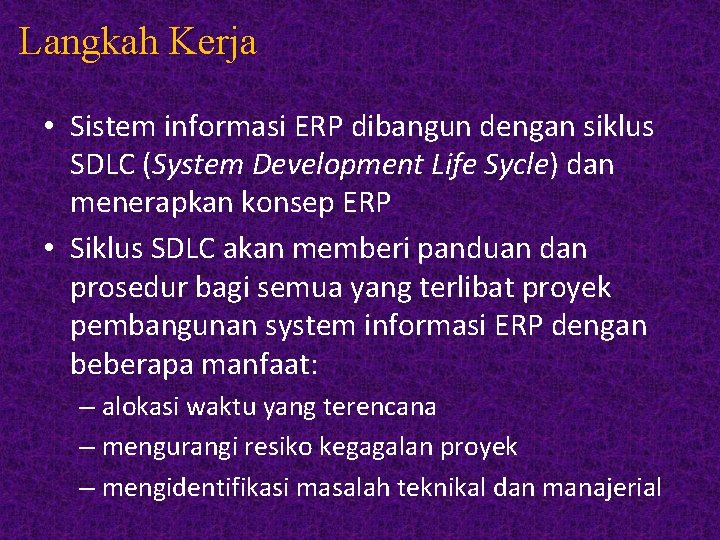 Membangun Sistem Informasi ERP Tahapan SDLC Hata Maulana