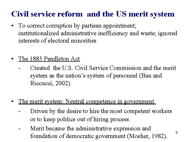 Lecture 2 The Development of Public Personnel Administration