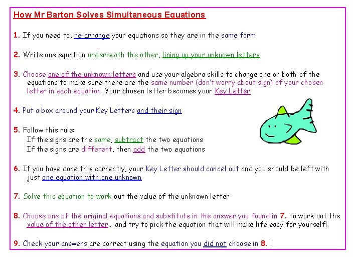 Mr Bartons Maths Notes Algebra 8 Simultaneous Equations