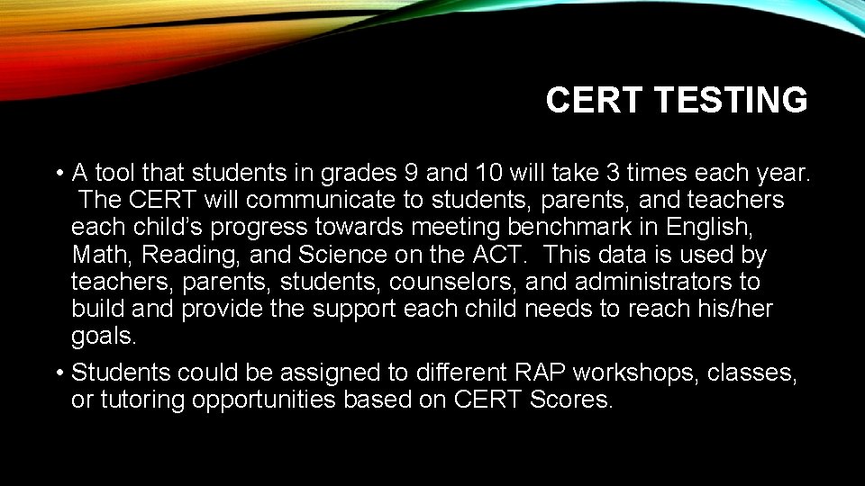 FRESHMAN PARENT PRESENTATION Larry A Ryle High School