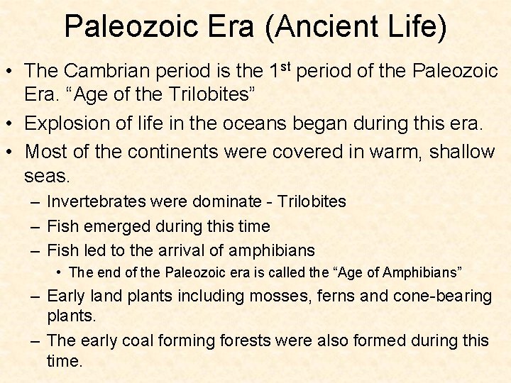 Fossils The Geologic Time Scale Events in Your