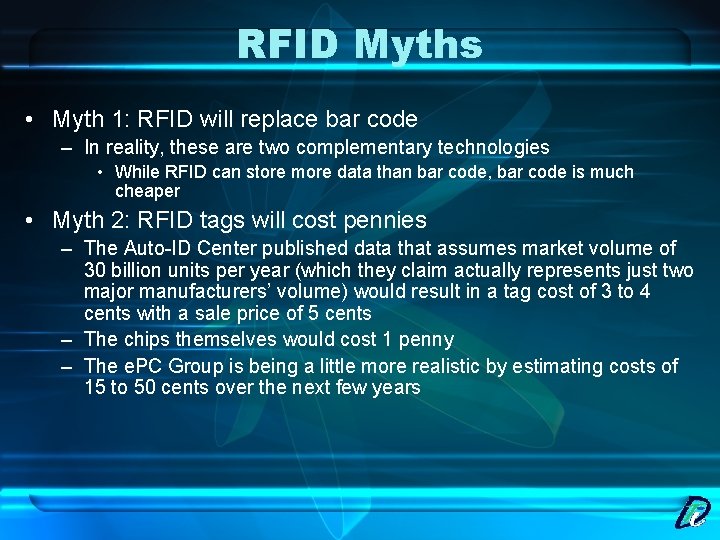 RFID Myths Facts and Reality What is RFID