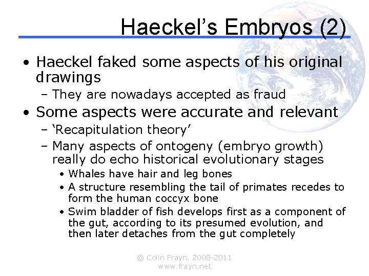 Science and Creationism 16 Anatomy Colin Frayn 2008