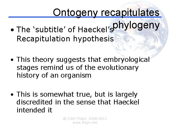 Science and Creationism 16 Anatomy Colin Frayn 2008