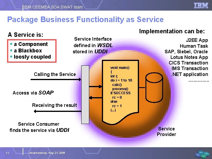 IBM CEEMEA SOA SWAT Team How to Sell
