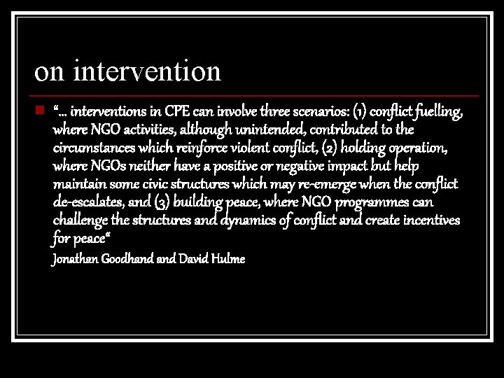 intervention reconstruction concepts debates on intervention n under