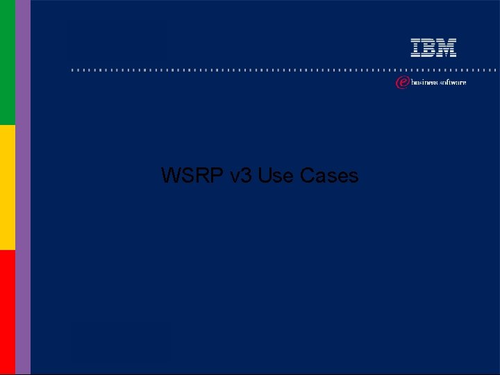 WSRP v 3 Use Cases Use case list