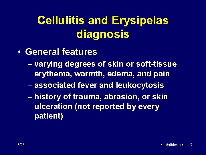Skin and SoftTissue Infections Superficial lesions vs Deadly