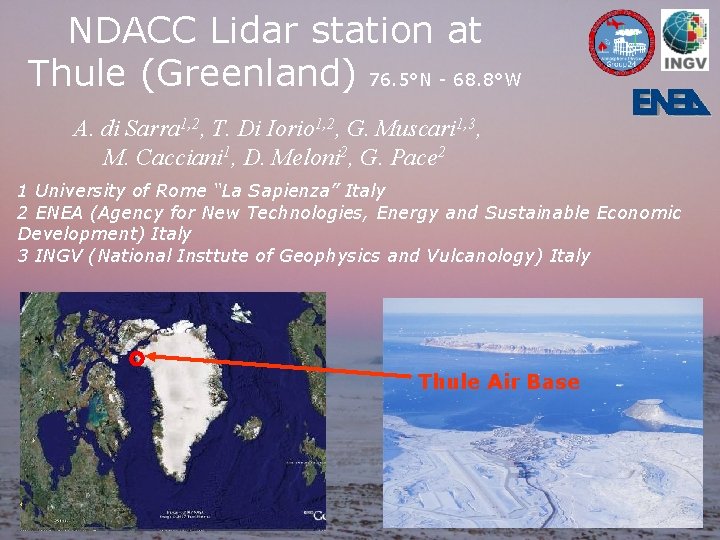 NDACC Lidar station at Thule Greenland 76 5N
