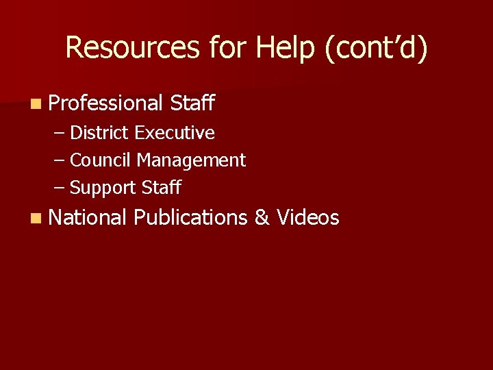 Chartered Organization Representative Training Boy Scouts of America
