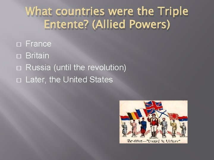 WORLD WAR 1 1914 1918 CFA Study Guide