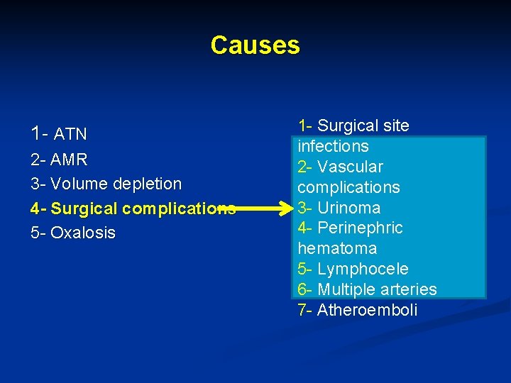 SURGICAL COMPLICATIONS FOLLOWING KIDNEY TRANSPLANTATION Maroun ...