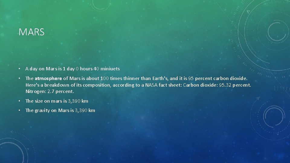 ALL ABOUT MARS 5 SLIDES FULL WITH FACTS