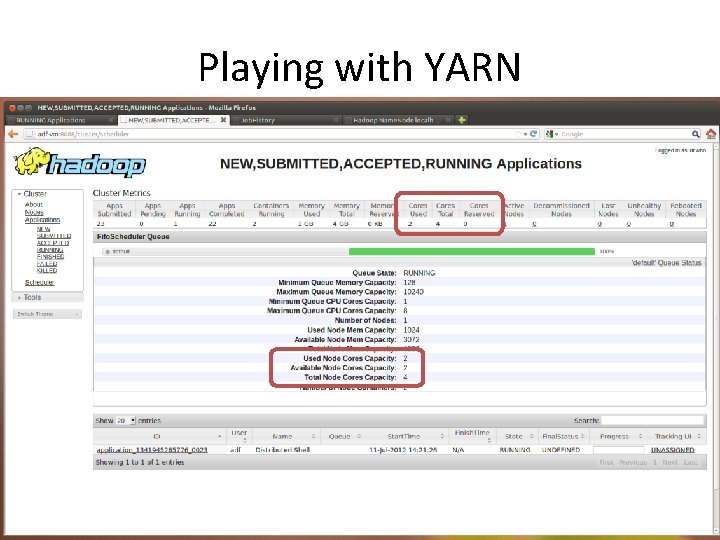CPU scheduling and enforcement screenshots of live demo