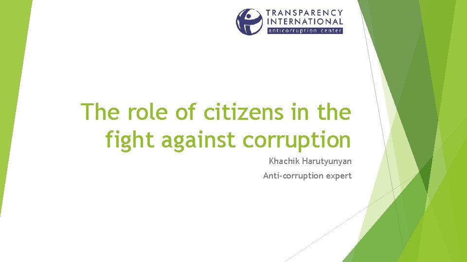 The role of citizens in the fight against