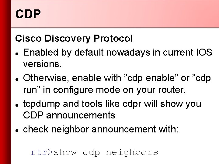 Network Monitoring and Management Tutorial Cisco Configuration Elements