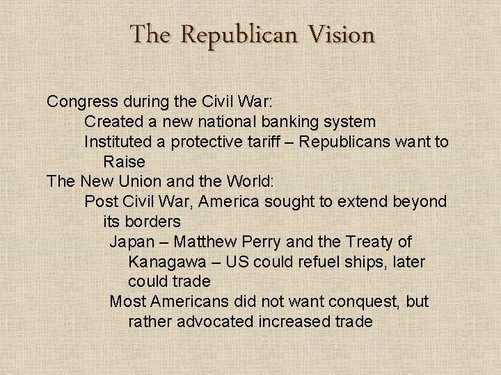 The Republican Vision Congress during the Civil War