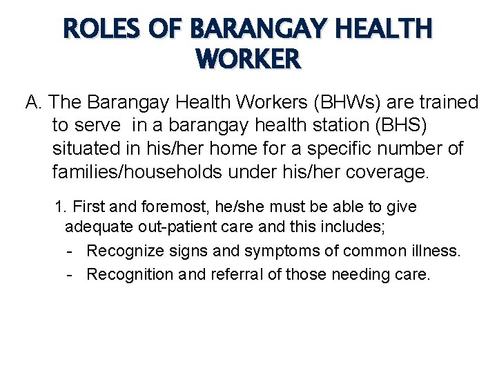 BASIC TRAINING FOR BARANGAY HEALTH WORKERS Calasiao Pangasinan
