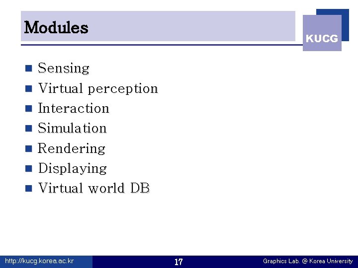 HCI HCI System 2005 2 http kucg korea