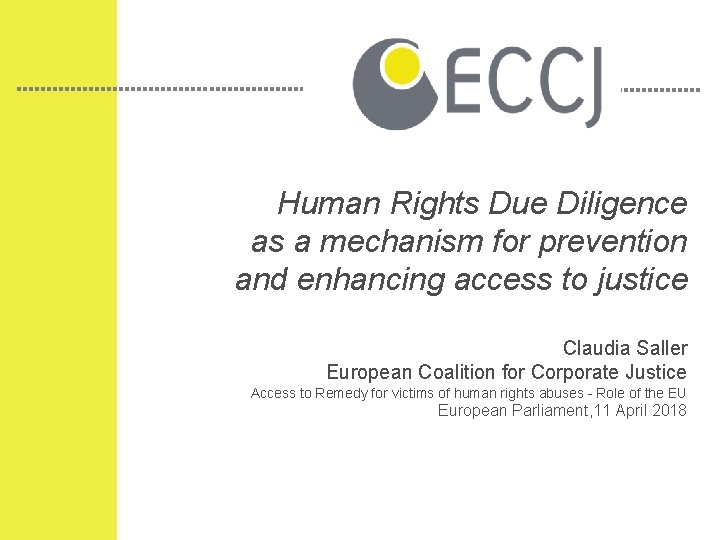 Human Rights Due Diligence as a mechanism for