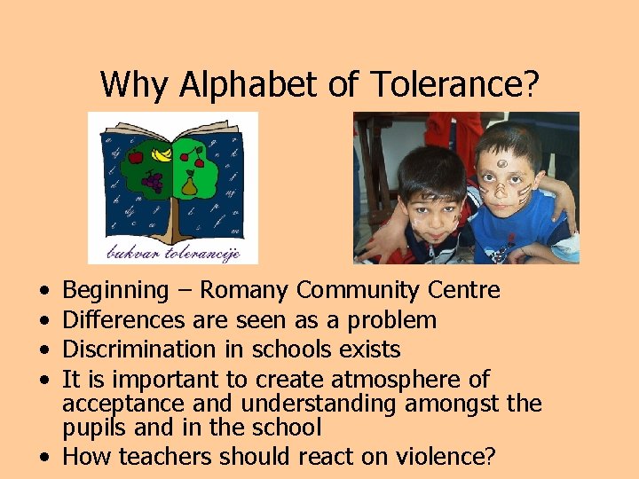 The Alphabet of Tolerance education and application Officially