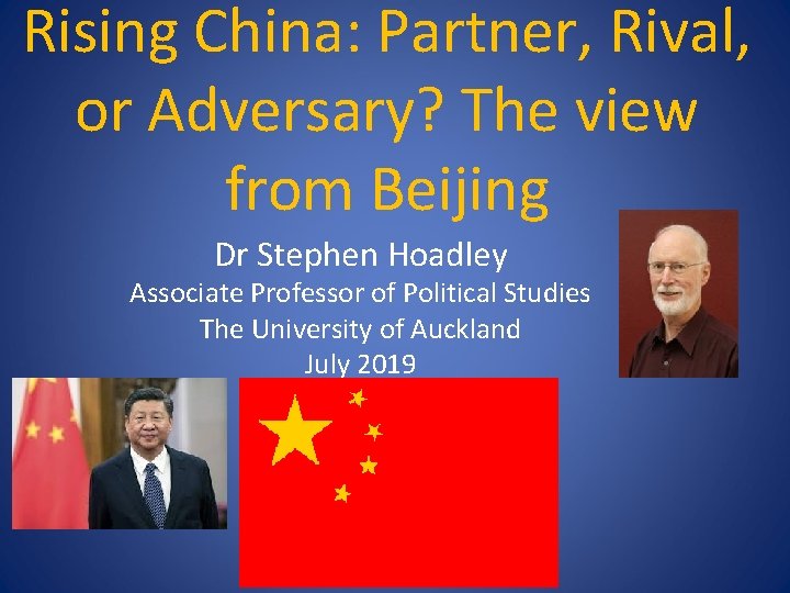Rising China Partner Rival or Adversary The view