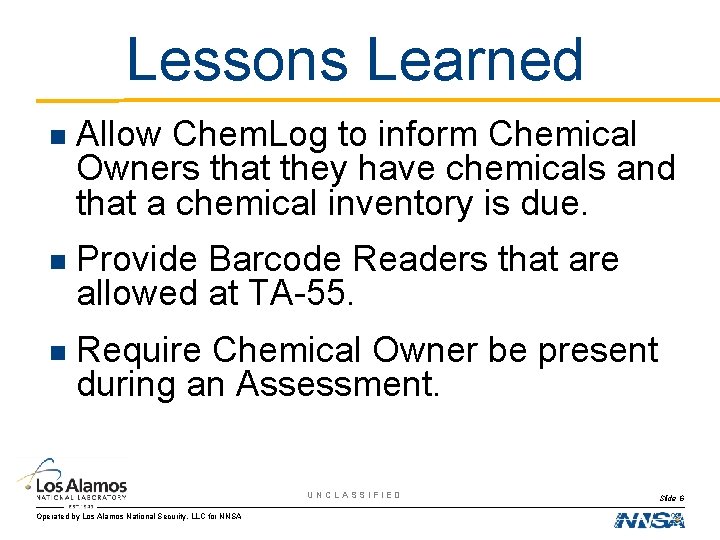 Chemical Safety at a Nuclear Facility Michael E