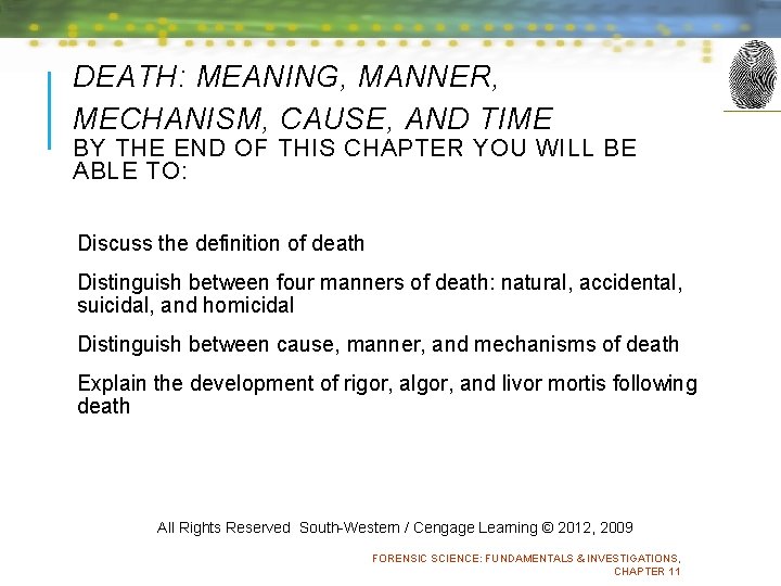 DEATH BUGS AND BONES 1 DEATH MEANING MANNER