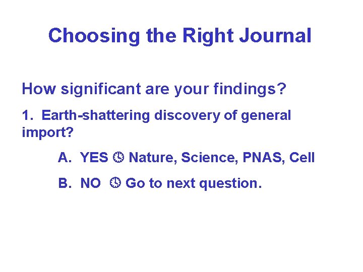 Choosing the Right Journal Mary Vore University of