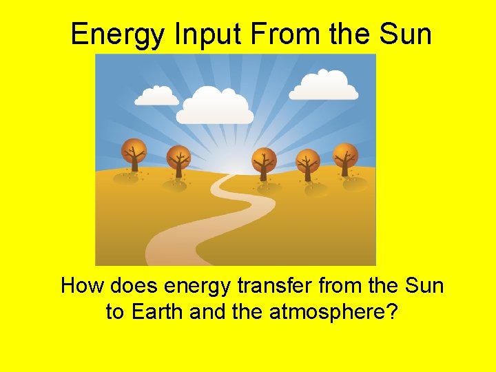 Energy Input From the Sun How does energy