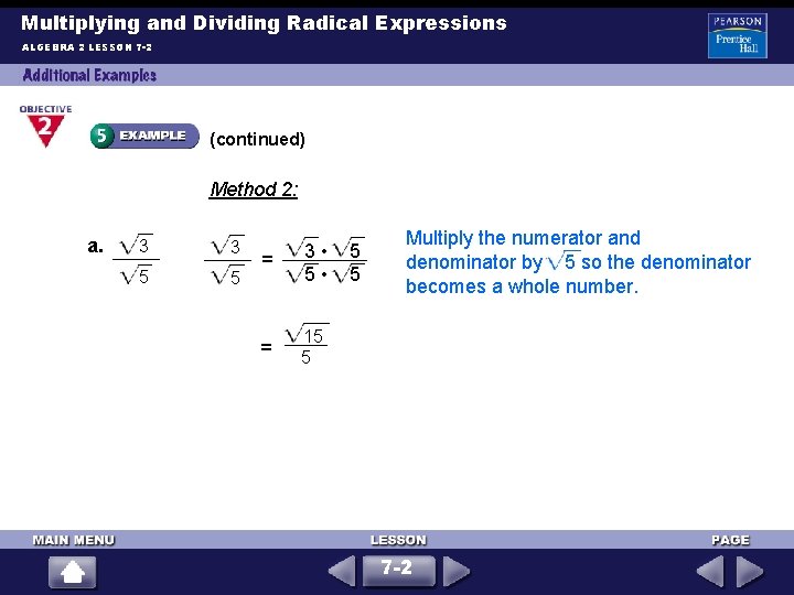 CH 7 2 Multiplying and Dividing Radical Expressions