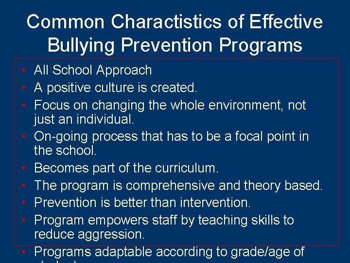 Bullying PreventionIncreasing Learning Through A Bully Free Environment
