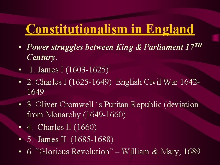 Chapter 8 The Consolidation of Political Power 1648