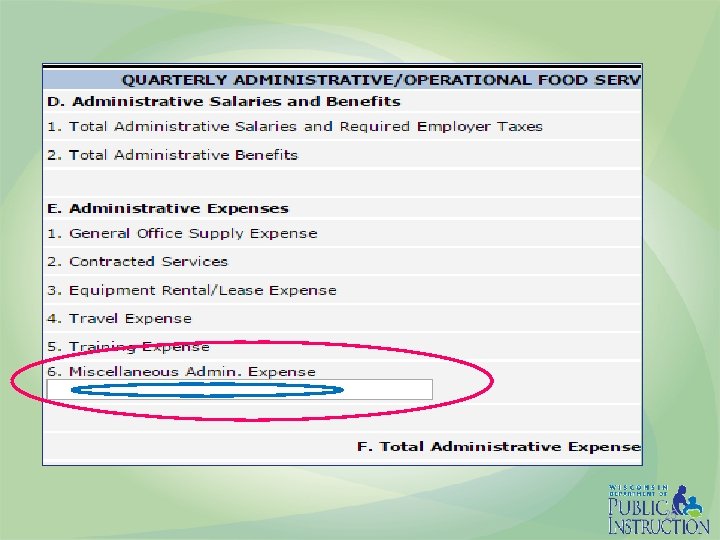 Instructions for Completing the Quarterly CACFP Financial Report