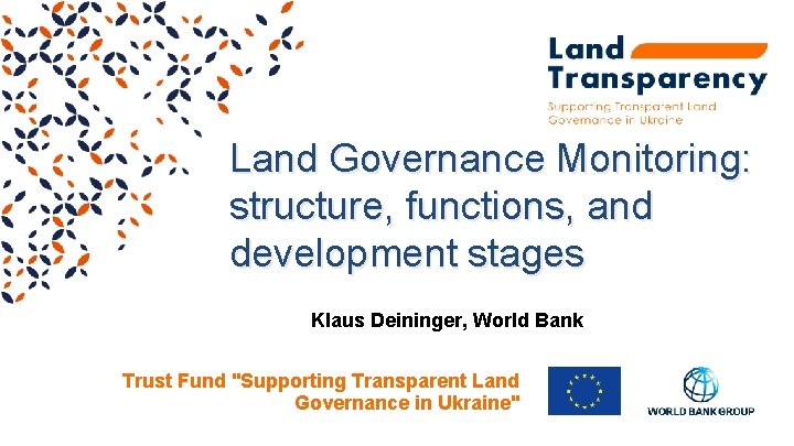 Land Governance Monitoring structure functions and development stages
