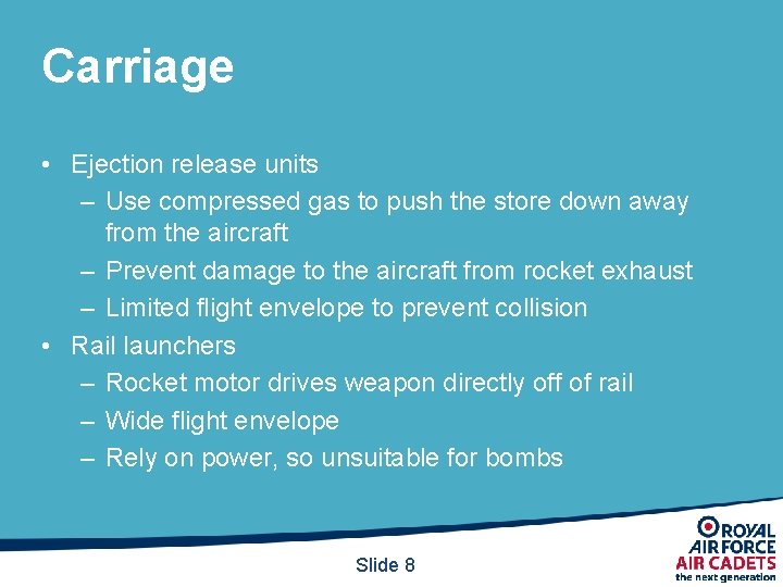 MAS Lesson 7 Military Aircraft Systems Carriage and