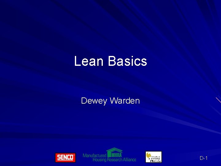 Lean Basics Dewey Warden D1 Lean Basics Value
