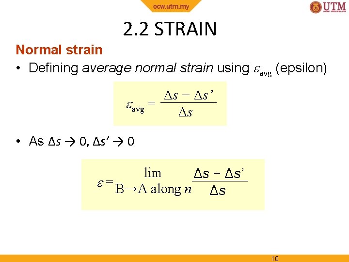 SKTN 2123 Strength of Materials Strain Mohsin Mohd