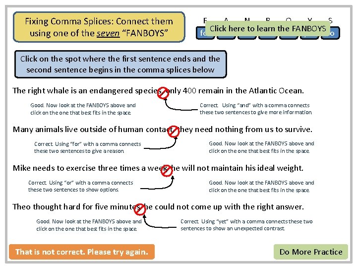 What is a Comma Splice Correct Annette is