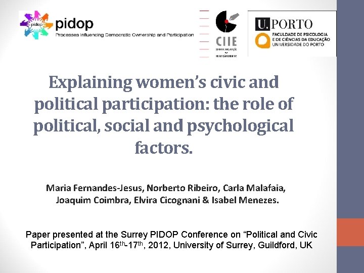 Explaining womens civic and political participation the role
