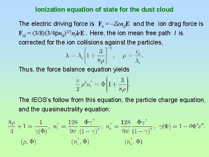 Ionization Equation of State for the Dusty Plasma