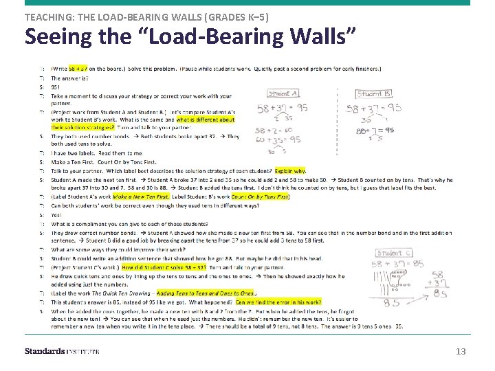 Teaching The LoadBearing Walls Mathematics K 5 Pathway