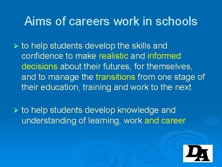 Careers work in schools what are our options