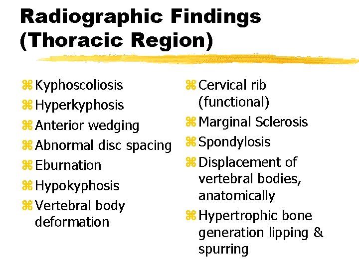 Major Primary Diagnosis Thoracic Region z 722 11