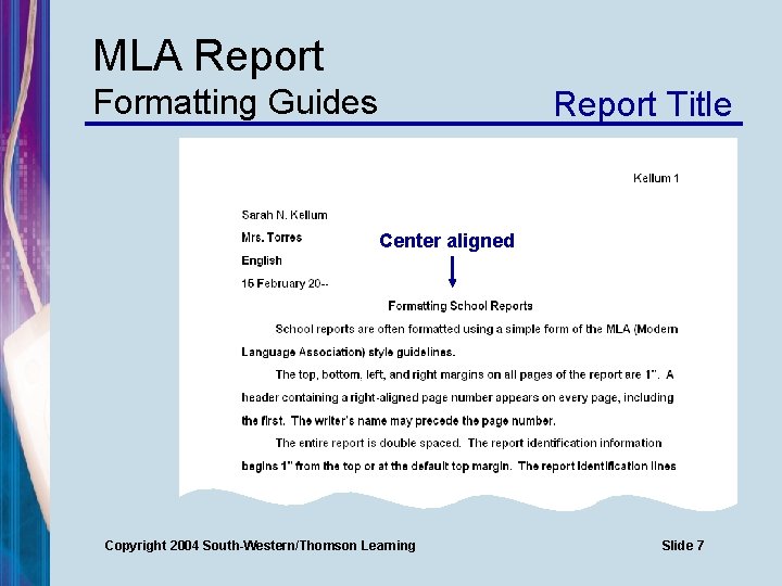 Hoggatt and Shank Unit 8 Prepare MLA Reports